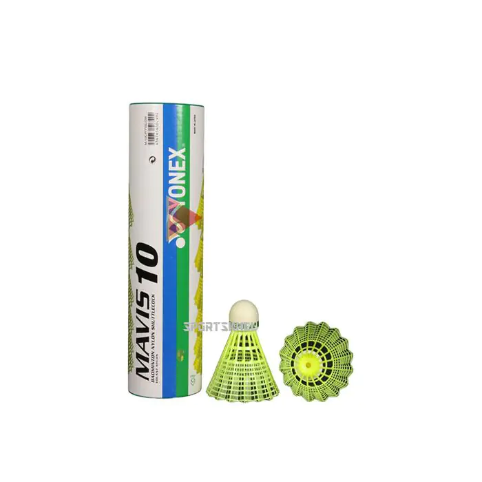 Yonex Mavis 10 Yellow Nylon Shuttlecock Green Sportskhel